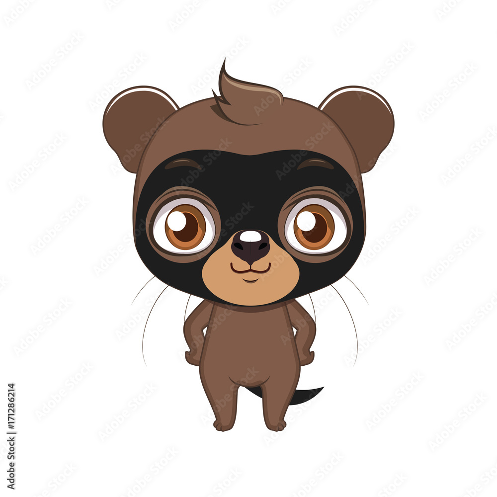 Cute stylized cartoon bush dog illustration ( for fun educational ...