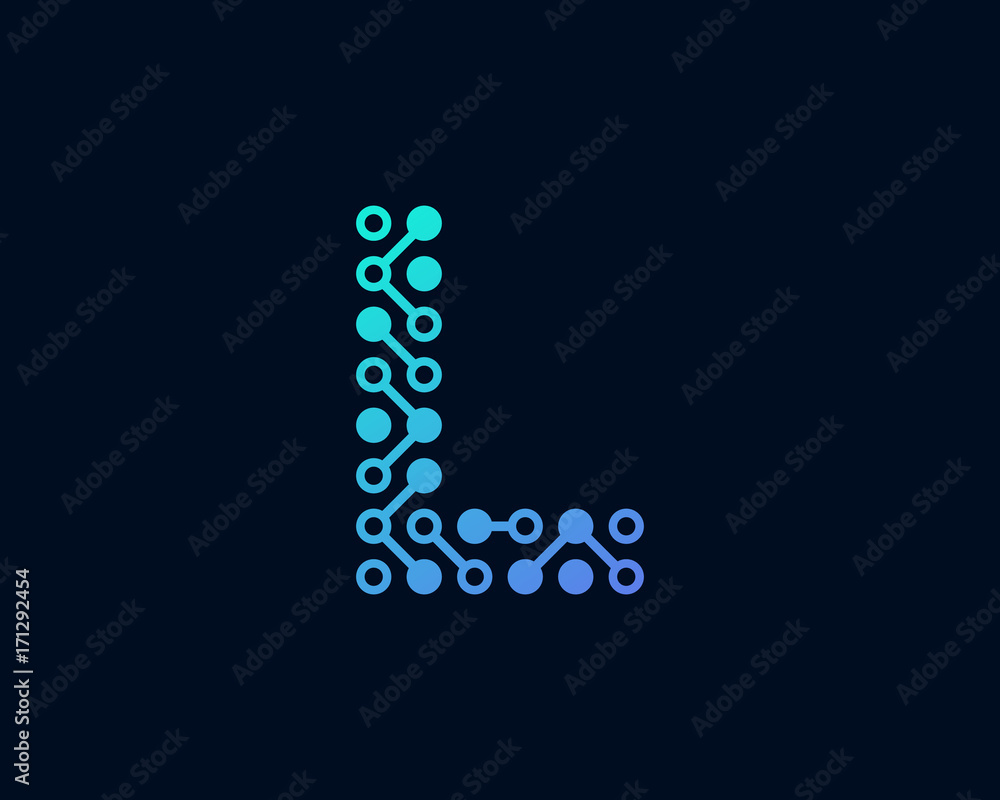 Circuit Digital Technology Letter L Icon Logo Design Element Stock ...