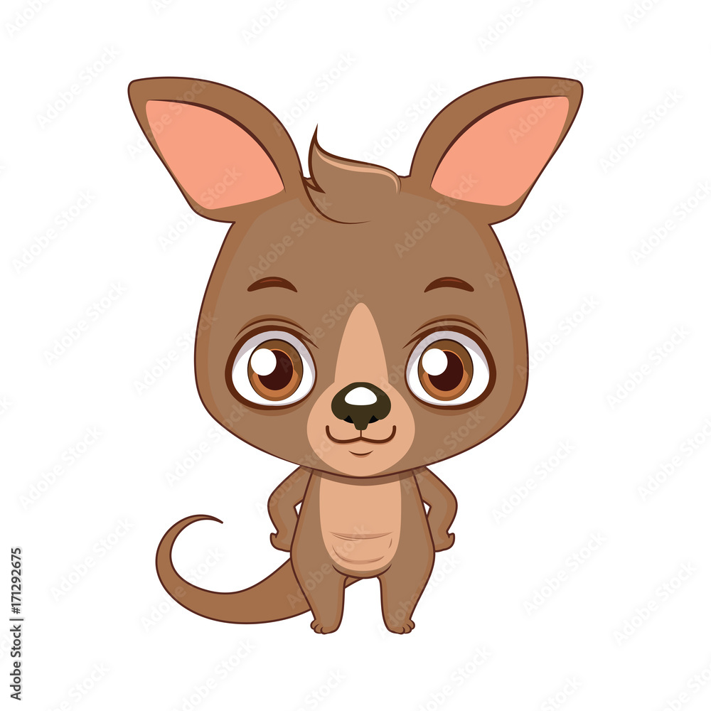 Cute stylized cartoon kangaroo illustration ( for fun educational ...