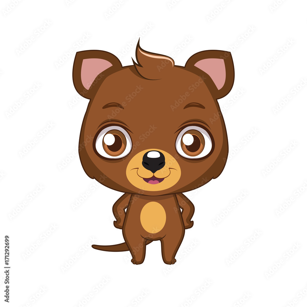Cute stylized cartoon quokka illustration ( for fun educational ...