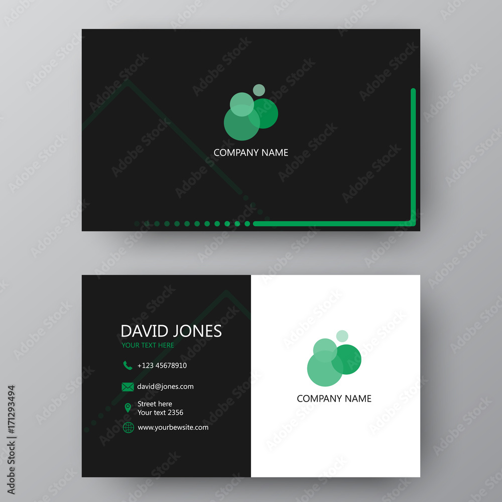 Modern presentation card with company logo. Vector business card ...