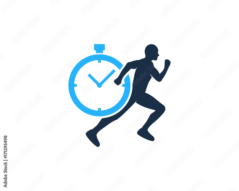 Run Time Icon Logo Design Element Stock Vector | Adobe Stock