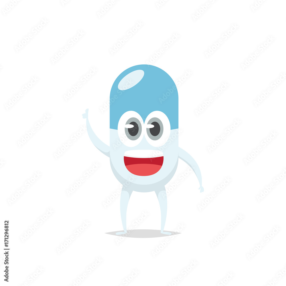 Cartoon capsule character vector illustration Stock Vector | Adobe Stock