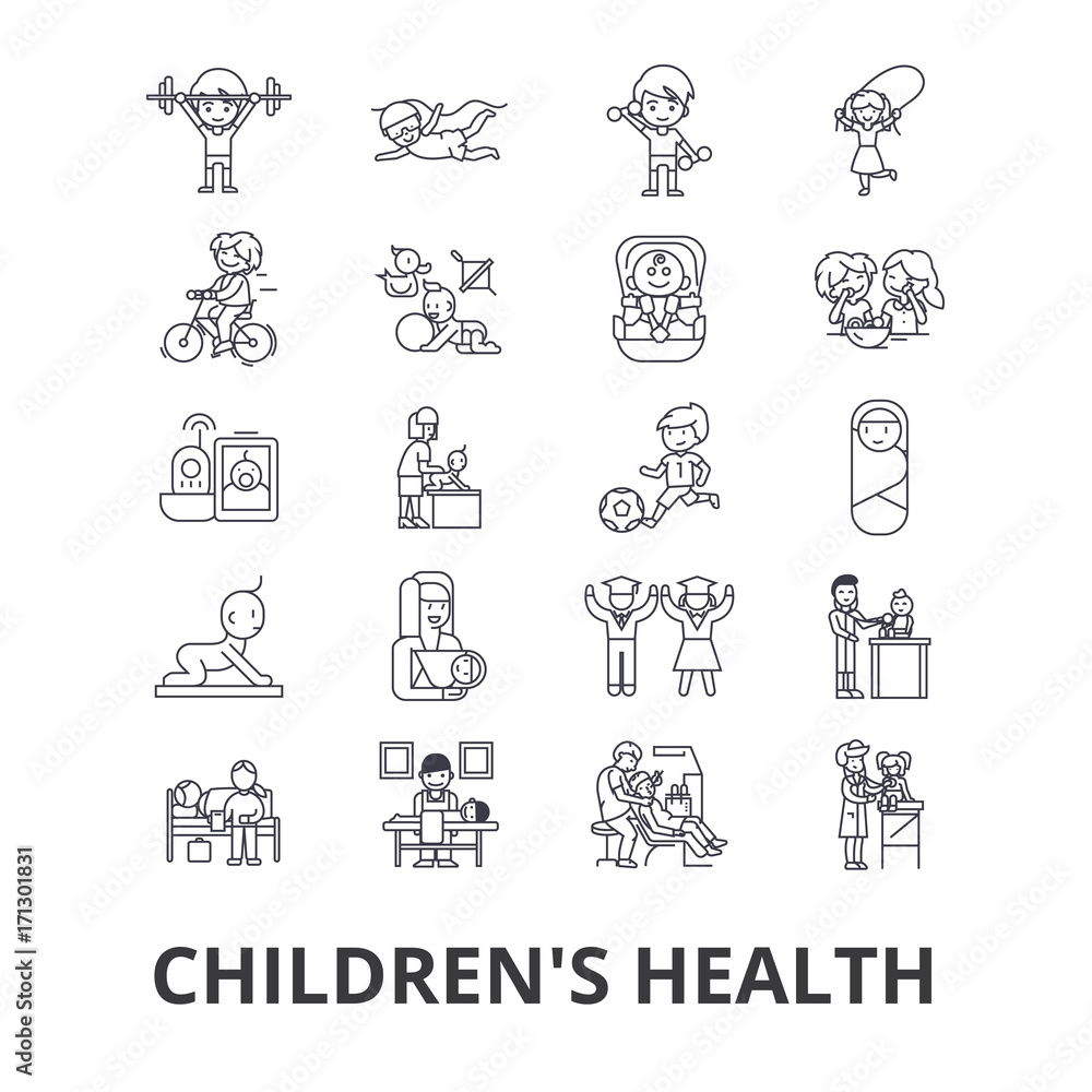 Children's health, kids, eating healthy, doctor, playing, happy ...