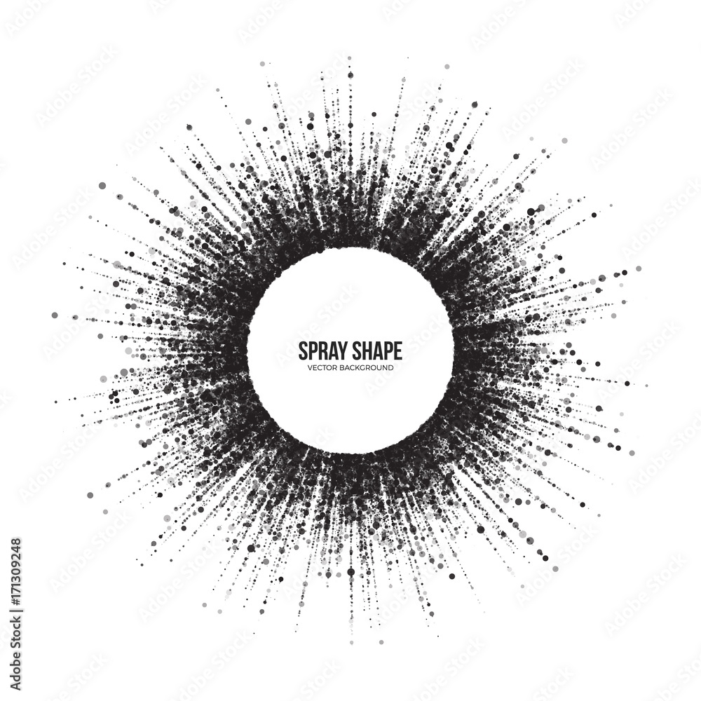 Radial Scatter Abstract Vector Round Particles on White Background ...