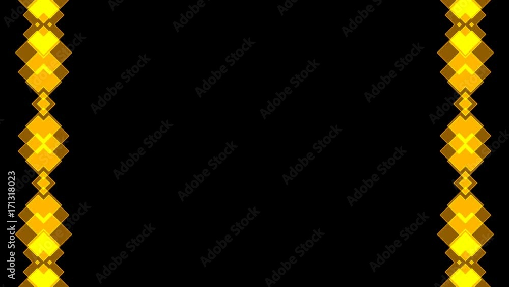 abstract gold frame and transparent background, alpha channel, loop ...