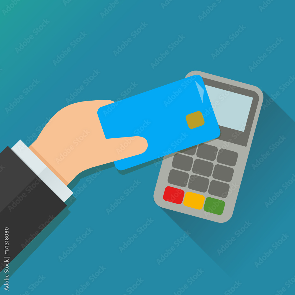 Payer par carte bancaire (flat design) vector de Stock | Adobe Stock