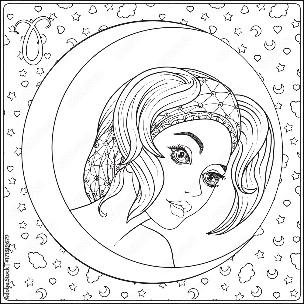 Aries. A young beautiful girl In the form of one of the signs of the ...
