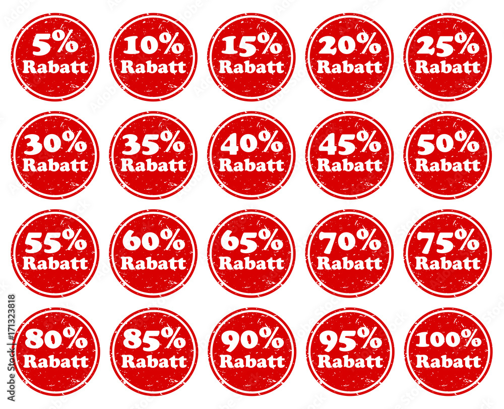 Rabatt roter Stempel Werbung Stock-Vektorgrafik | Adobe Stock