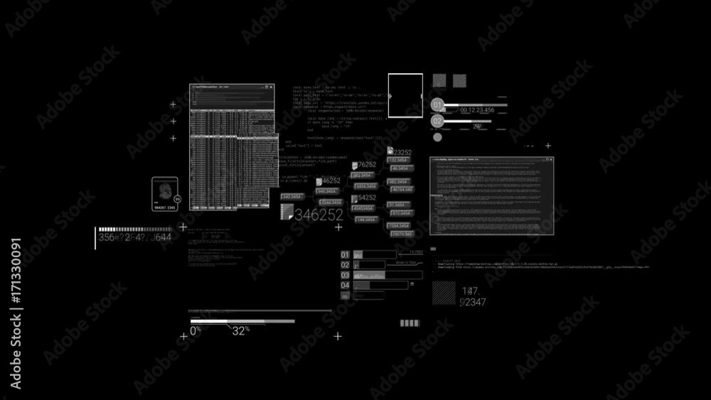 Hacker textures, elements of code and interface on the alpha channel ...