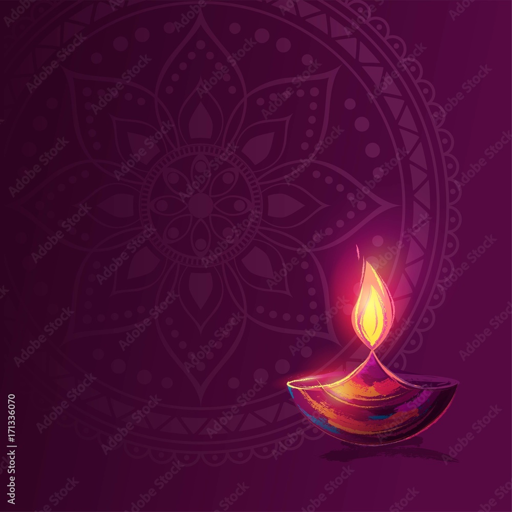 Diwali festival poster. DIwali holiday shiny background with diya lamp ...