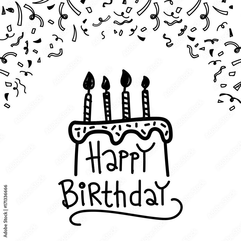 Happy Birthday Doodle Art Easy