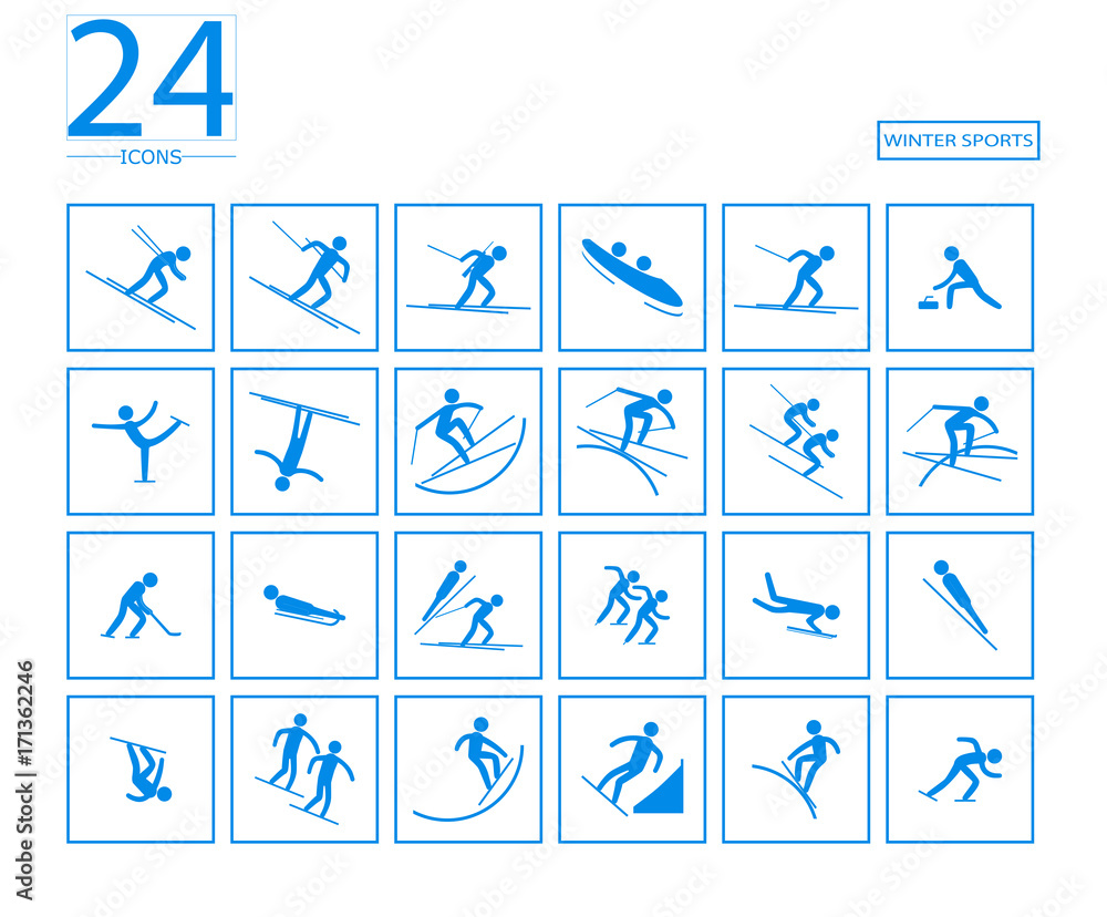Winter Olympic Sports Symbols Clip Art
