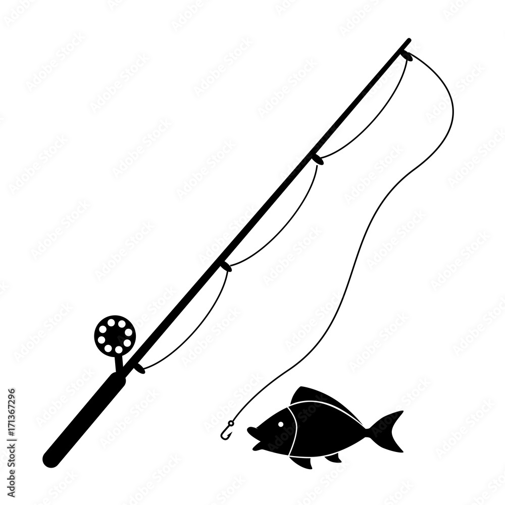 Fishing rod vector icon. Stock Vector | Adobe Stock