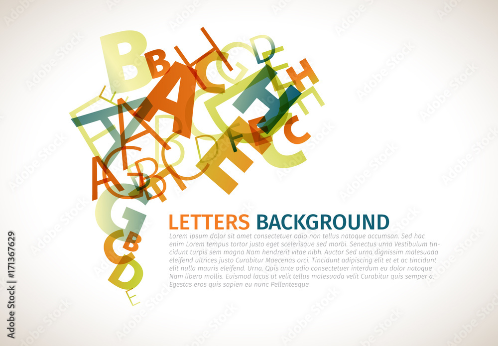 Overlapping Letters Card Layout Stock Template | Adobe Stock