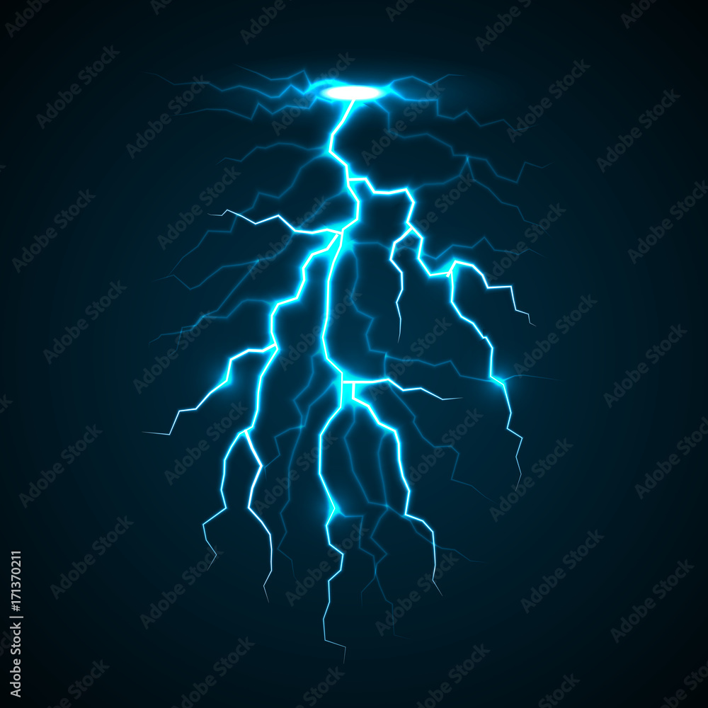 Lighting bolt concept background, realistic style Stock Vector | Adobe ...