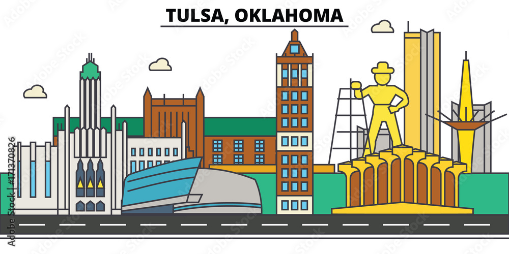 Tulsa,Oklahoma. City skyline: architecture, buildings, streets ...