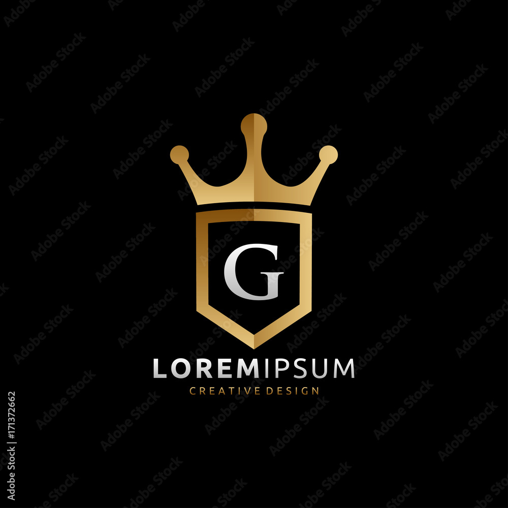 Royal King G Letter Logo Stock Vector | Adobe Stock