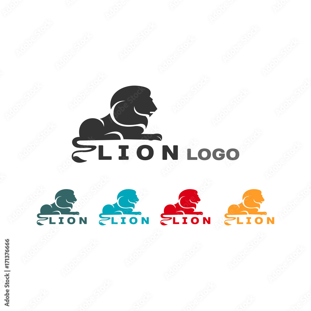 SIMPLE MODERN LION LOGO, isolated Stock Vector | Adobe Stock