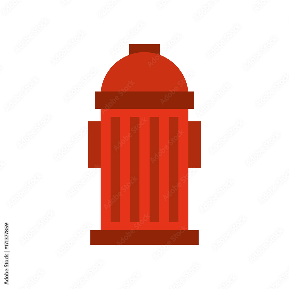 red fire hydrant on the street emergency equipment vector illustration ...