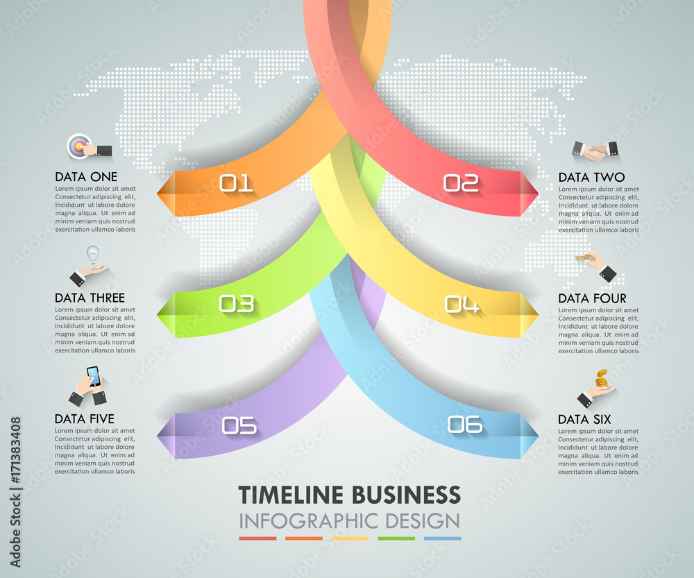 Design 6 options business concept, infographic template can be used for ...