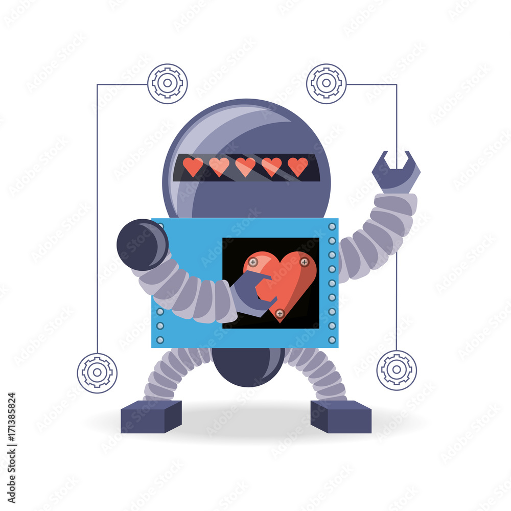 Robot Cartoon Love