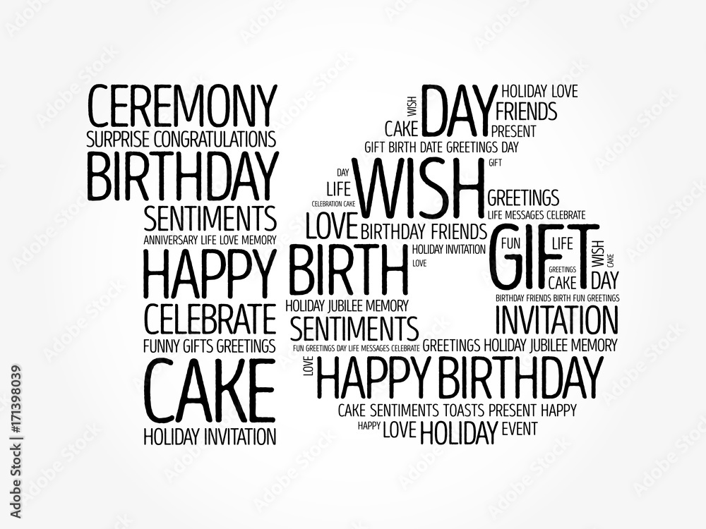 Happy 16th birthday word cloud collage concept Stock Vector | Adobe Stock