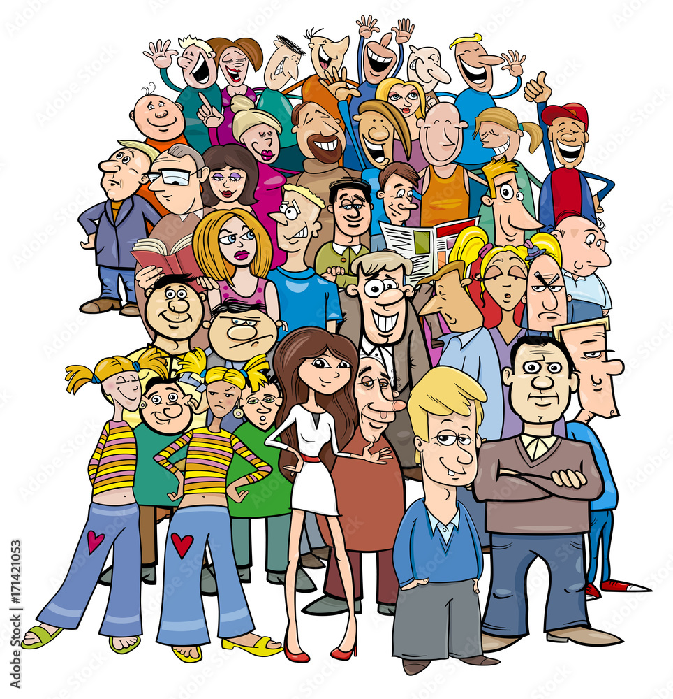 crowd of cartoon people characters Stock Vector | Adobe Stock