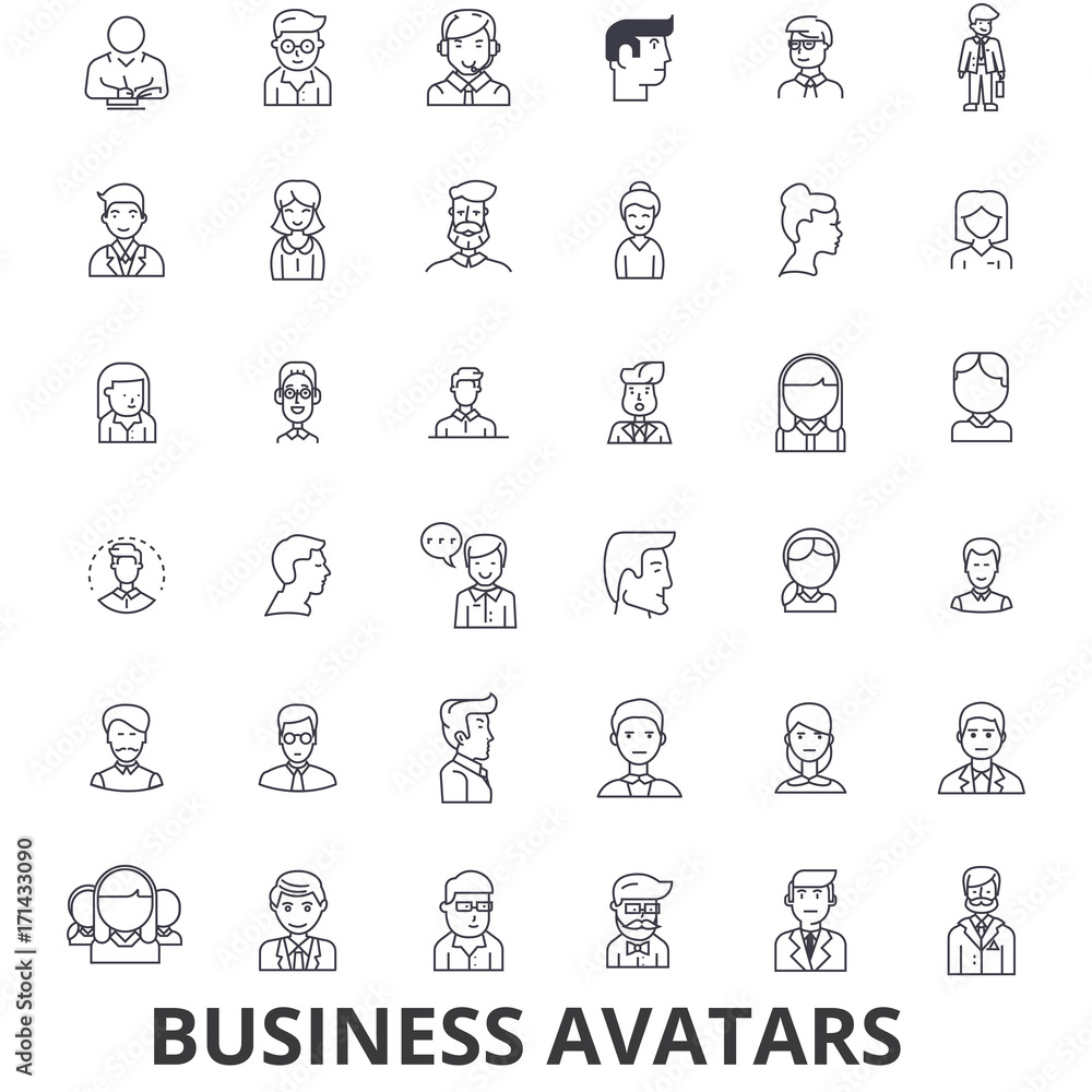 Business avatars, businessman, businesswoman, team, group, people ...