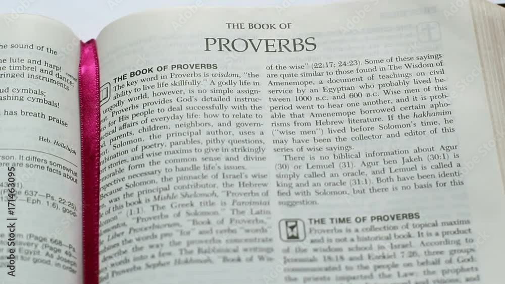 The Book Of Proverbs Stock Video | Adobe Stock