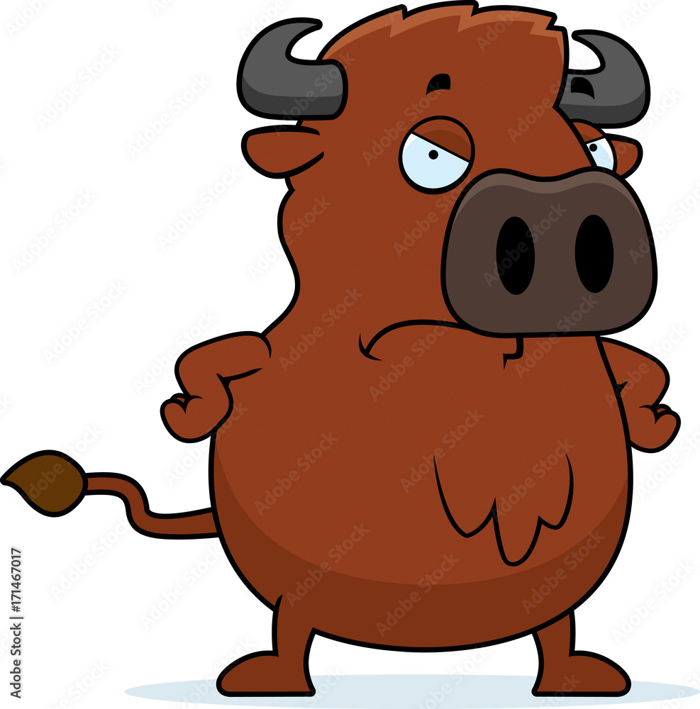 Angry Cartoon Buffalo Stock Vector | Adobe Stock