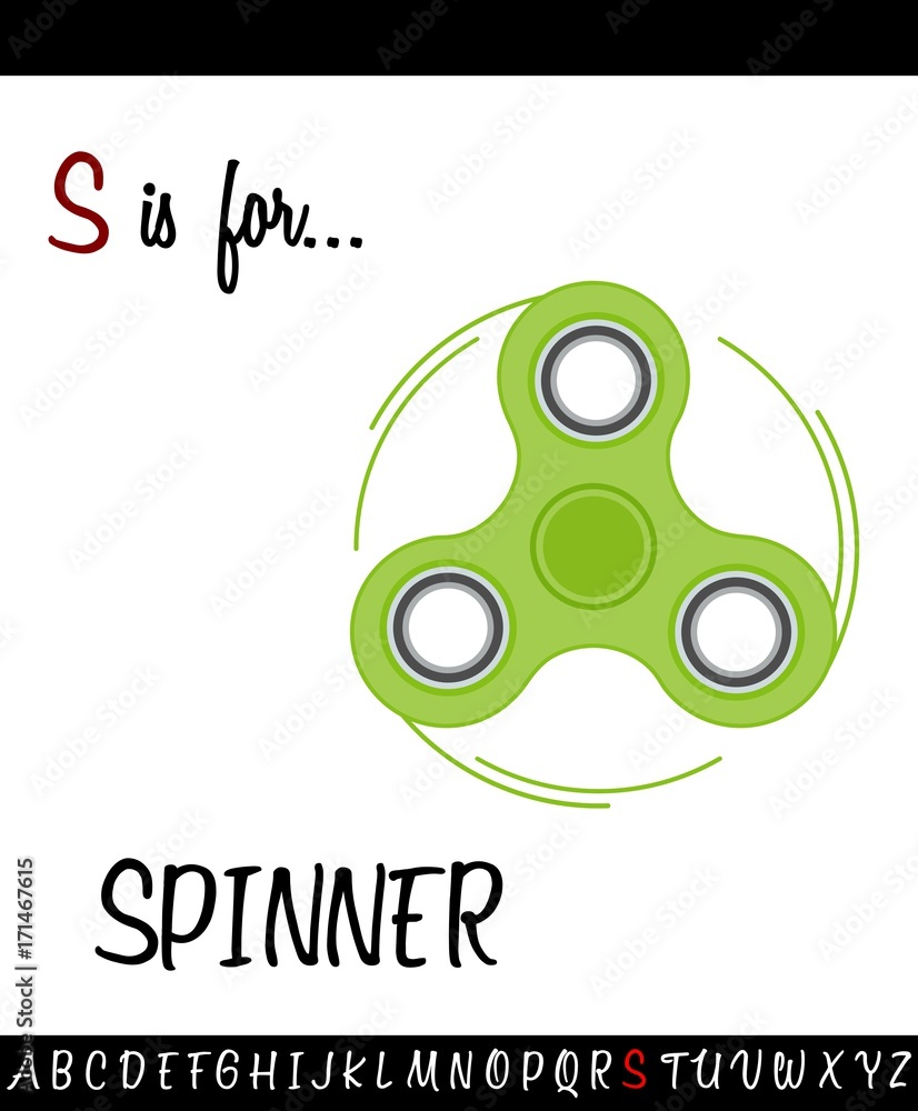 Illustrated vocabulary worksheet card with cartoon spinner Stock Vector ...