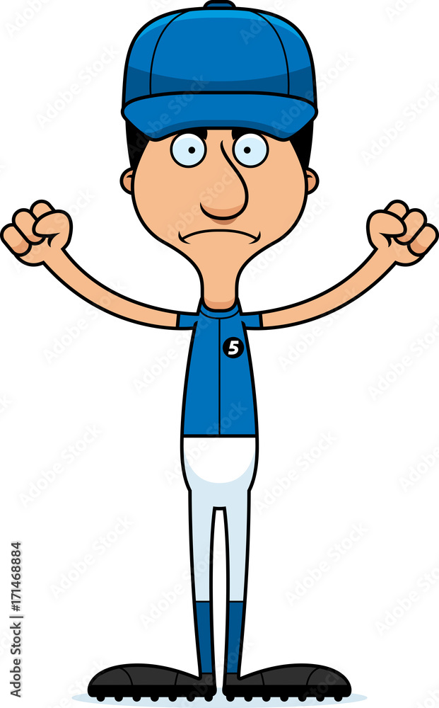 Cartoon Angry Baseball Player Man Stock Vector | Adobe Stock