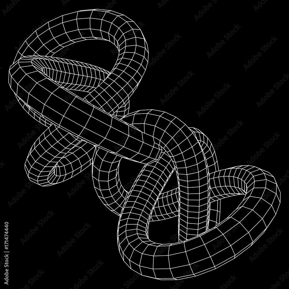 Low poly knot or wire wireframe mesh background. Scinece and tech ...
