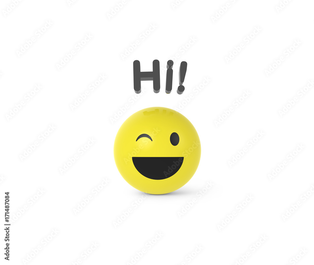 Smiley sagt Hi! Stock Illustration | Adobe Stock