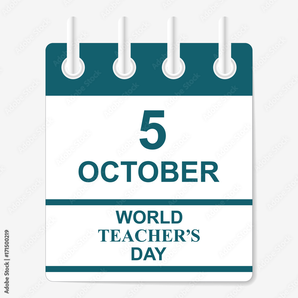 5st October world Teacher's Day Poster. Vector illustration isolated on ...