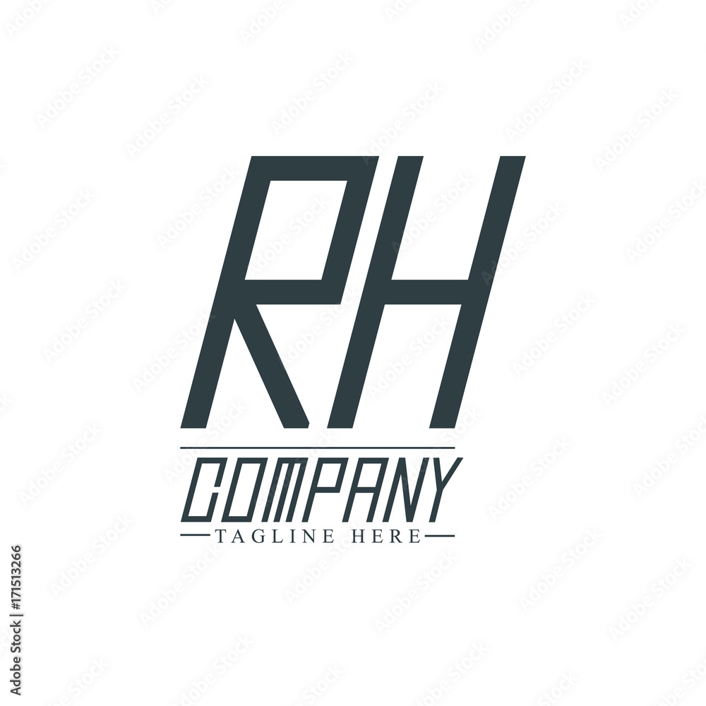 Initial Letter RH Design Logo Template Stock Vector | Adobe Stock