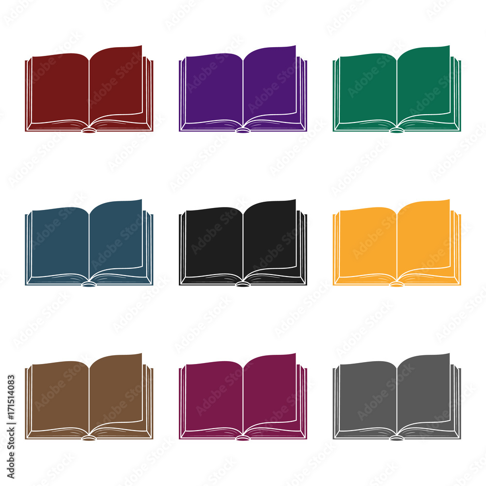 Opened book icon in black style isolated on white background. Books ...