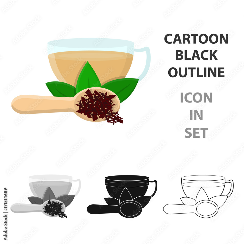 Cup of tea icon in cartoon style isolated on white background. India ...