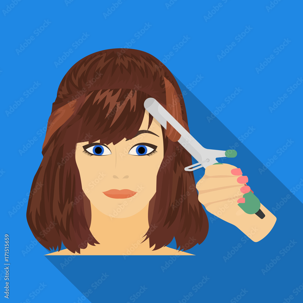 Hair single icon in flat style.Hair, vector symbol stock illustration ...