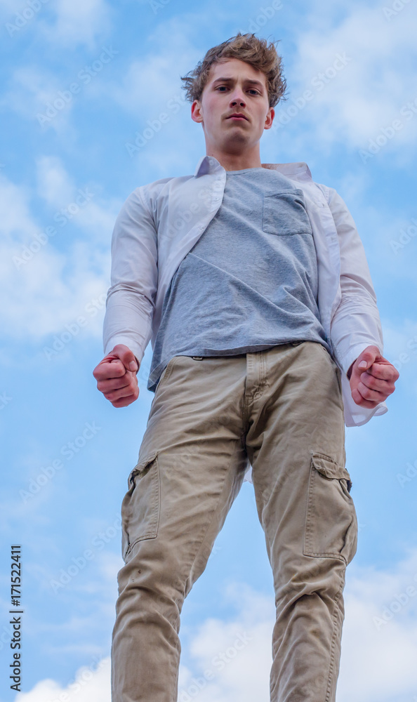 Low Angle Shot Man Low Angle Shot Man