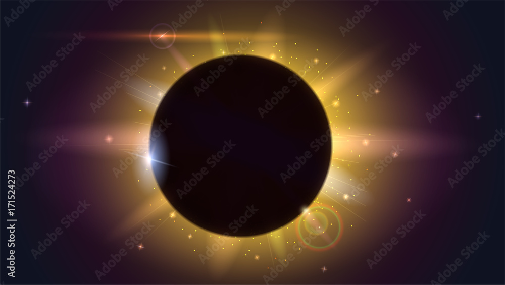 Glow light effect. Star burst with sparkles. Solar eclipse ...