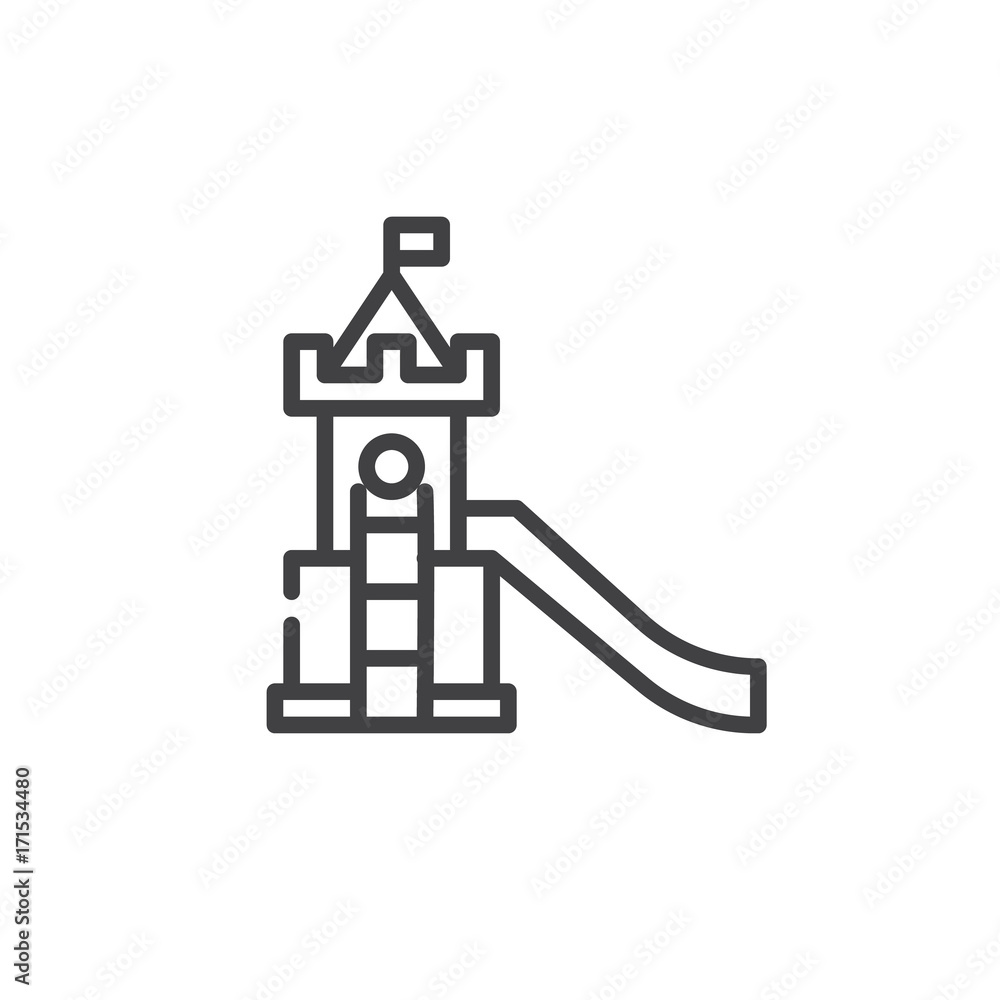 Playground line icon, outline vector sign, linear style pictogram ...