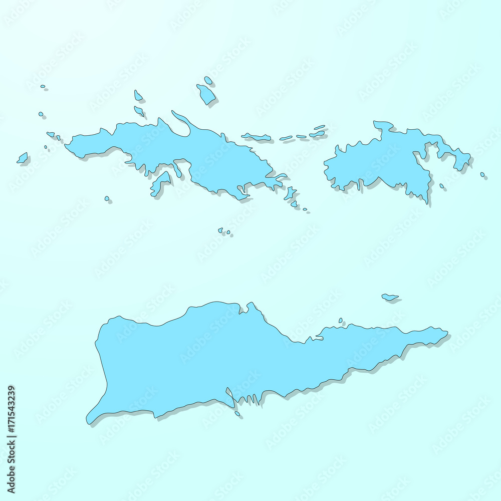 US Virgin Islands VI blue map on degraded background vector Stock ...