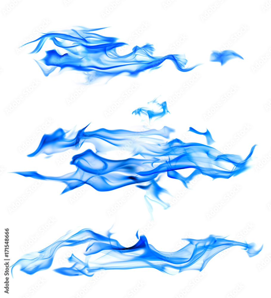 blue flame long sparks isolated on white Stock Photo | Adobe Stock