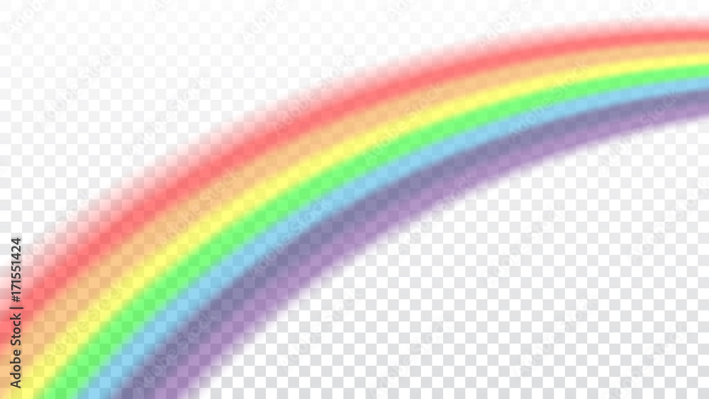 Rainbow icon. Shape arch realistic isolated on white transparent ...