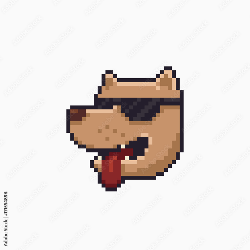 Pixel Art Dog Stock Vector | Adobe Stock
