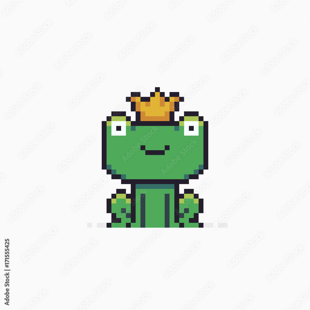 Pixel Art Frog Stock Vector | Adobe Stock
