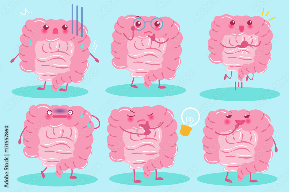 cute cartoon intestine Stock Vector | Adobe Stock