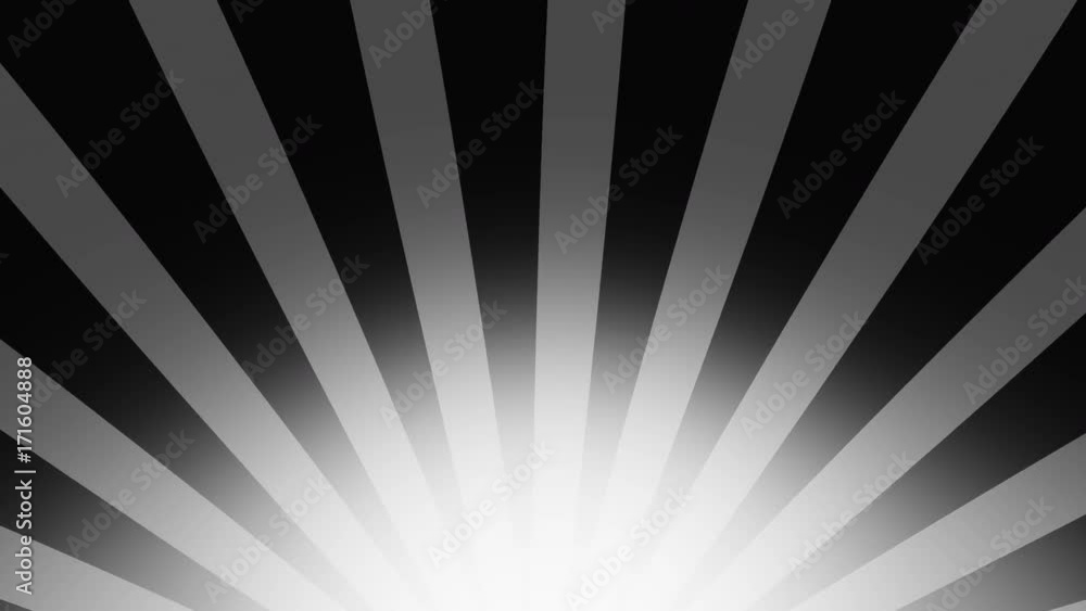 Cartoon Black and white Burst background loop. Cartoon comic Background ...